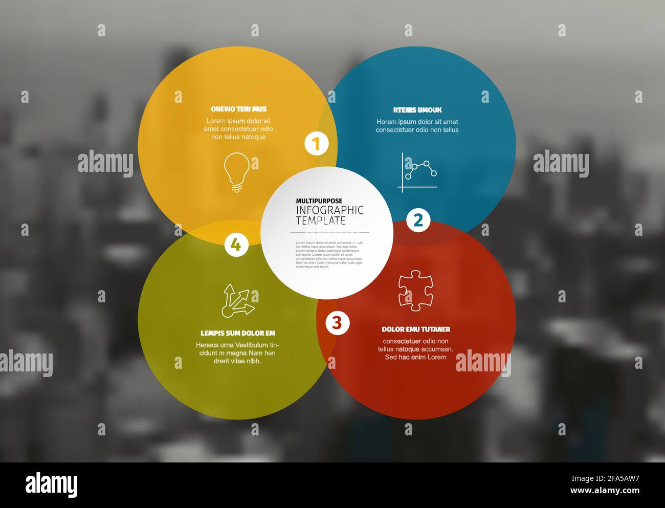 Multipurpose infographic template with content circle blocks and photo ...