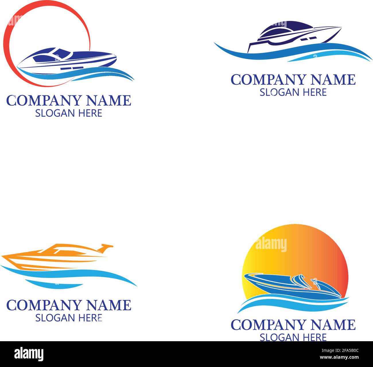 Speed Boat Logo, Logo collection set, Concept design, Symbol, Icon ...