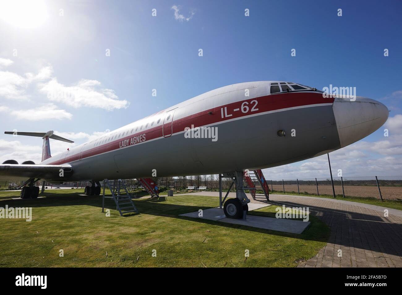 Gollenberg, Germany. 23rd Apr, 2021. The "Lady Agnes", an Ilyushin 62 ...