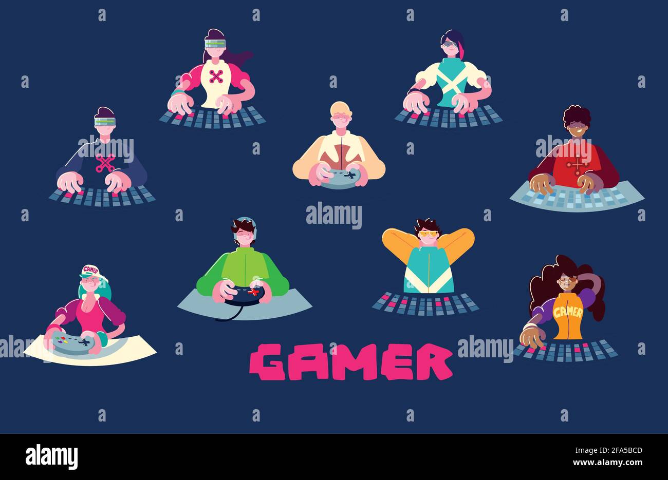 gamer character cartoon Stock Vector Image & Art - Alamy