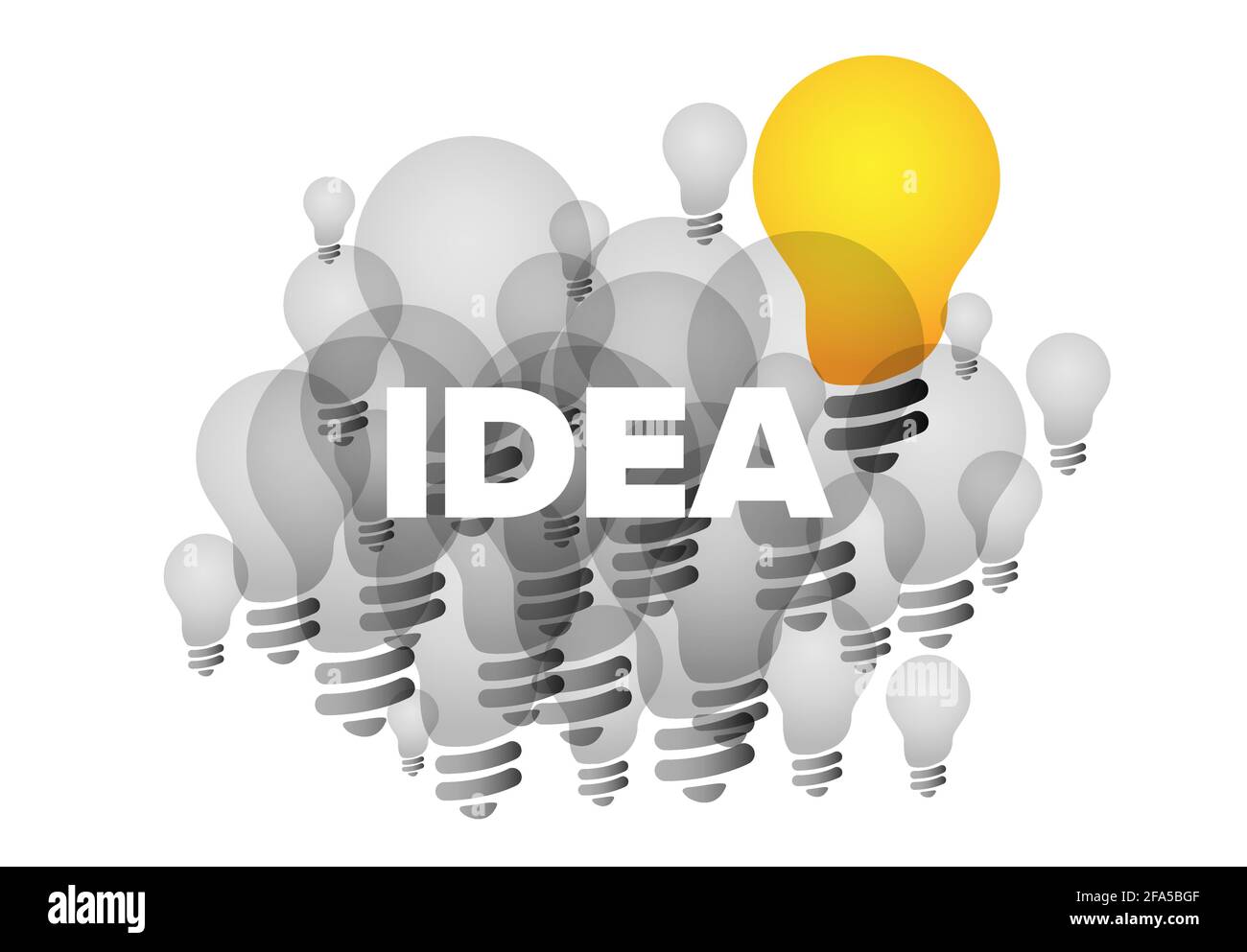 Great creative idea concept illustration - shining light bulb as an ...