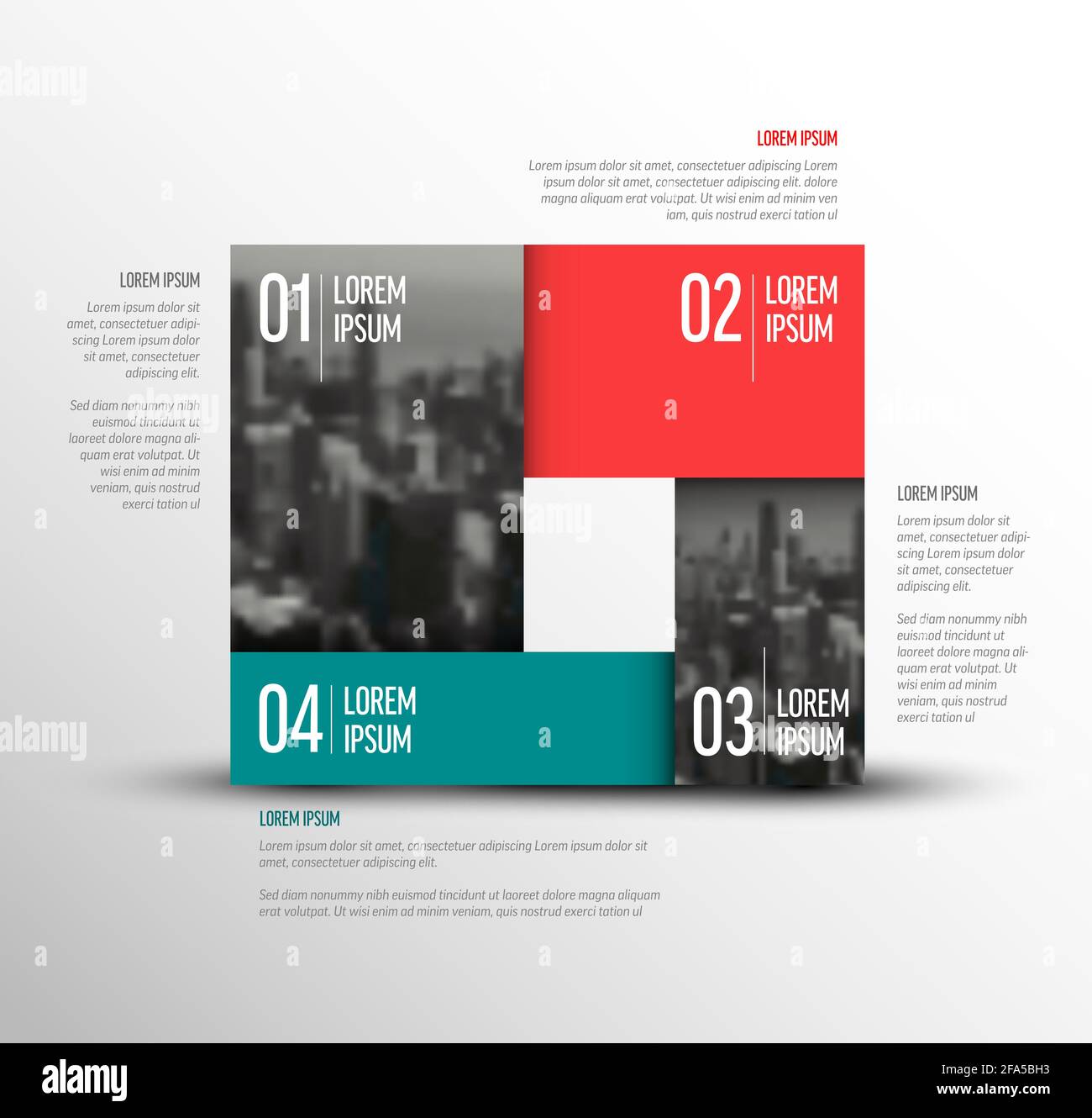 Vector simple infographic template with rectangle photo placeholders ...