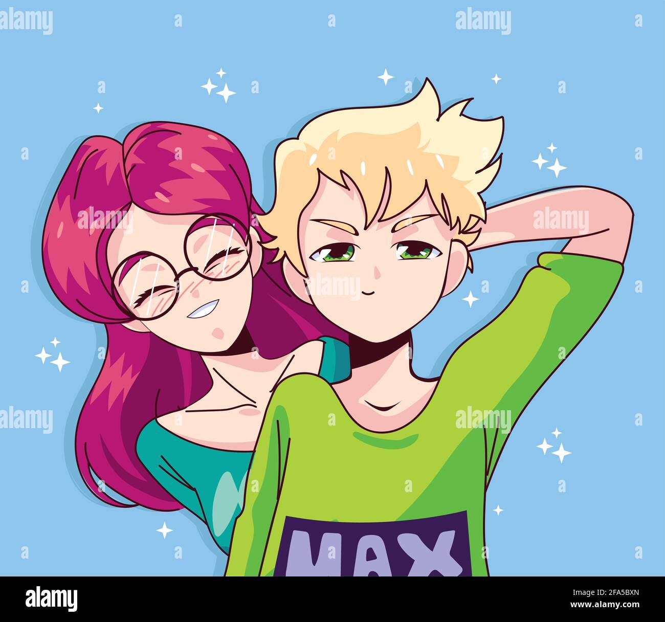 manga couple cartoons Stock Vector Image & Art - Alamy