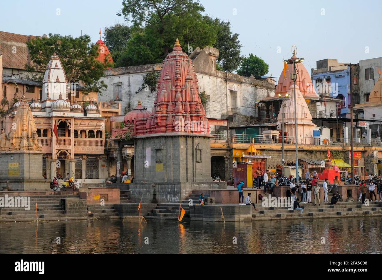 Ujjain, India - March 2021: View of the ghats of the Shipra river in ...