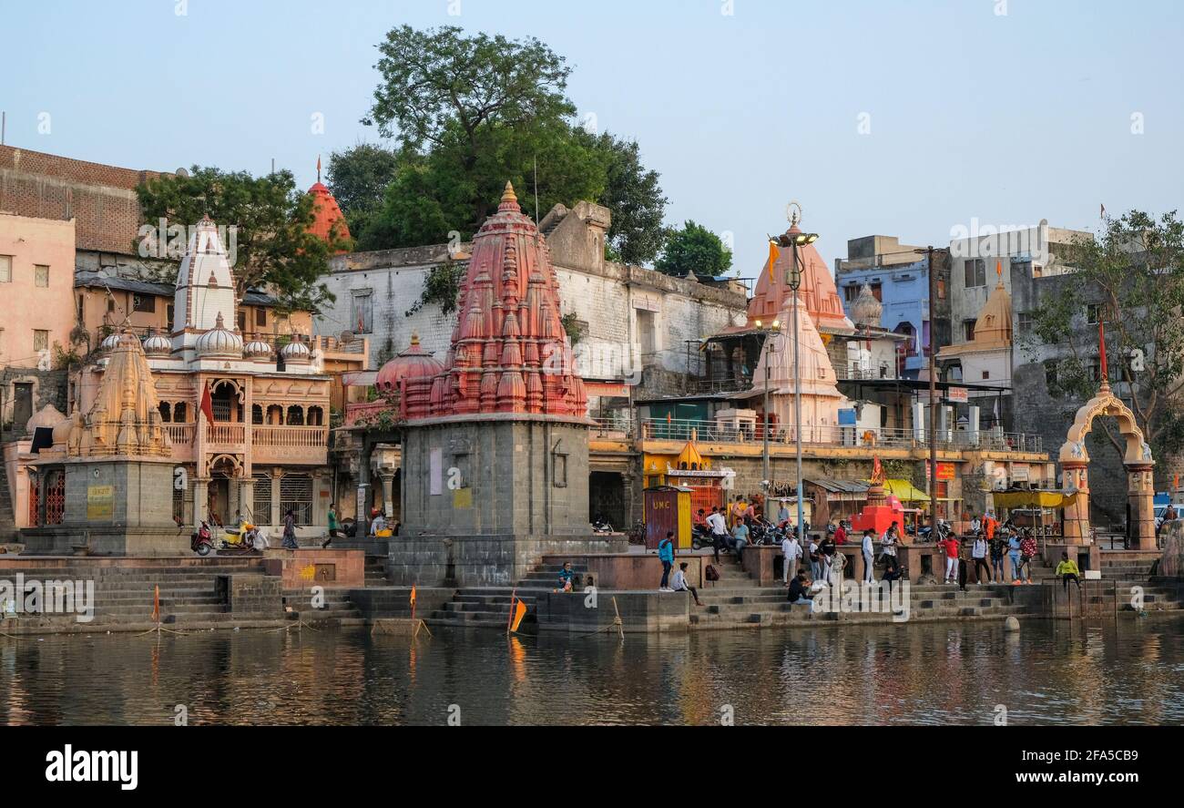 Ujjain, India - March 2021: View of the ghats of the Shipra river in ...