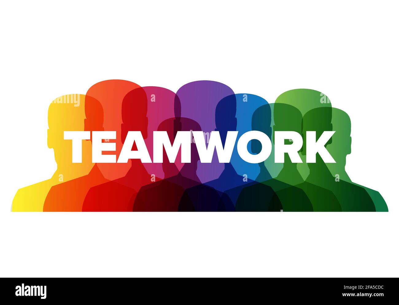 Teamwork lettering template made from team members profile icons with ...