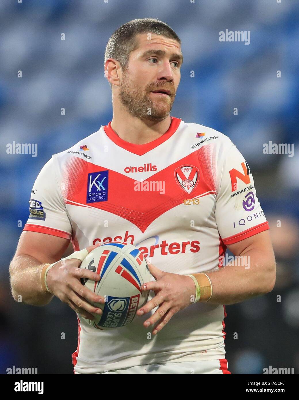 Kyle Amor (16) of St Helens sees his try disallowed Stock Photo - Alamy