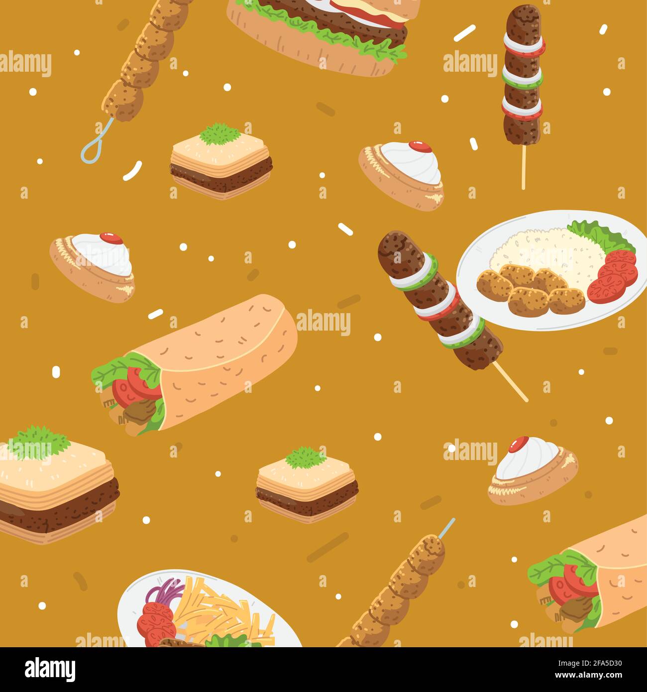 arabic food background Stock Vector Image & Art - Alamy