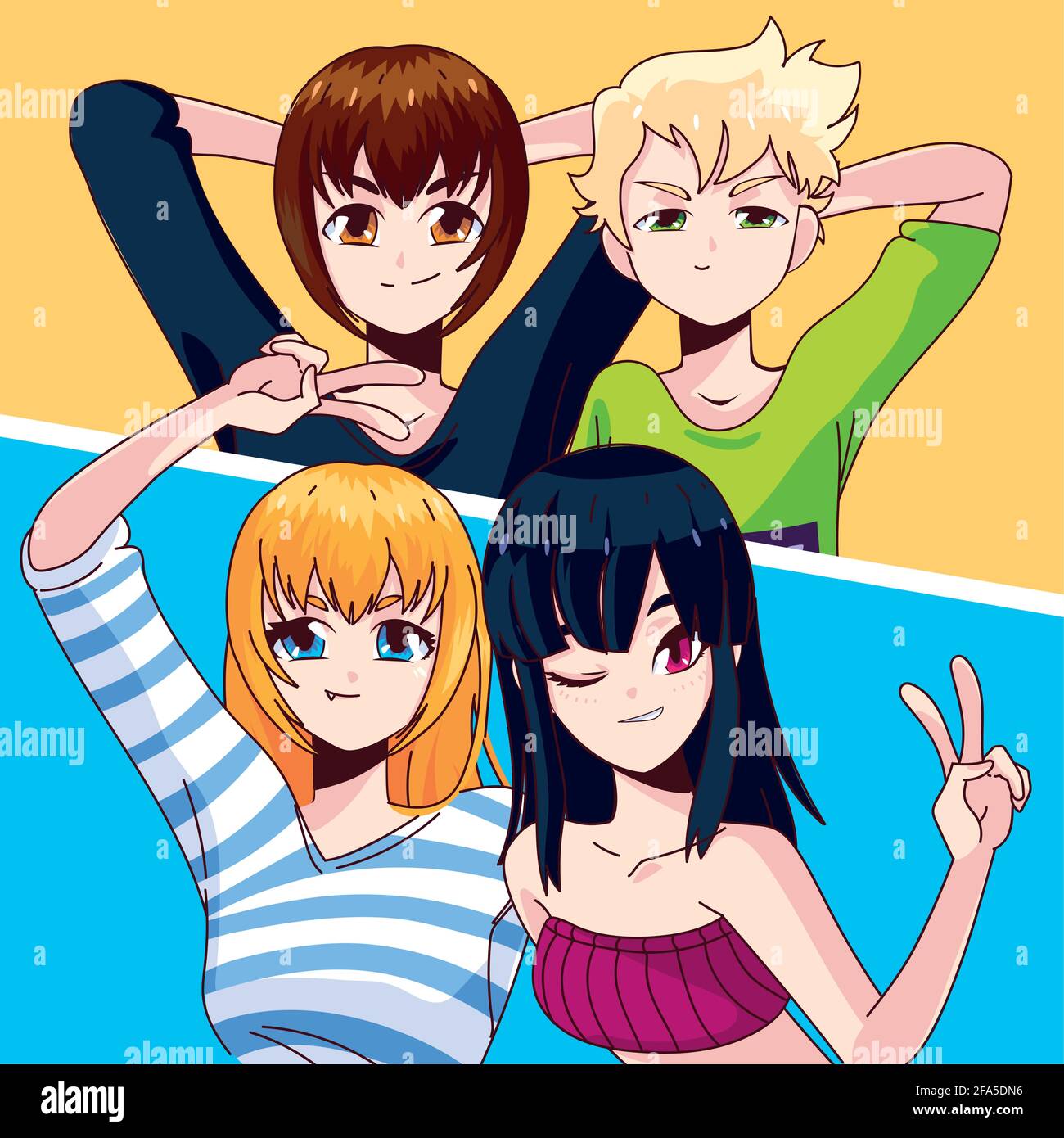 manga women and men Stock Vector Image & Art - Alamy