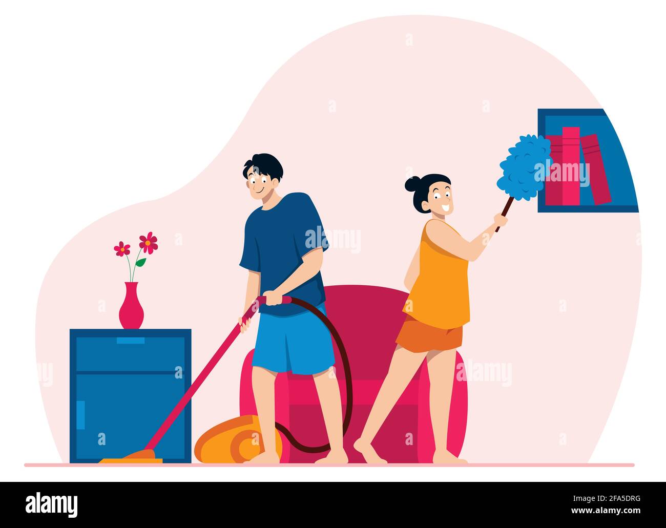 Clean house together Cut Out Stock Images & Pictures - Alamy
