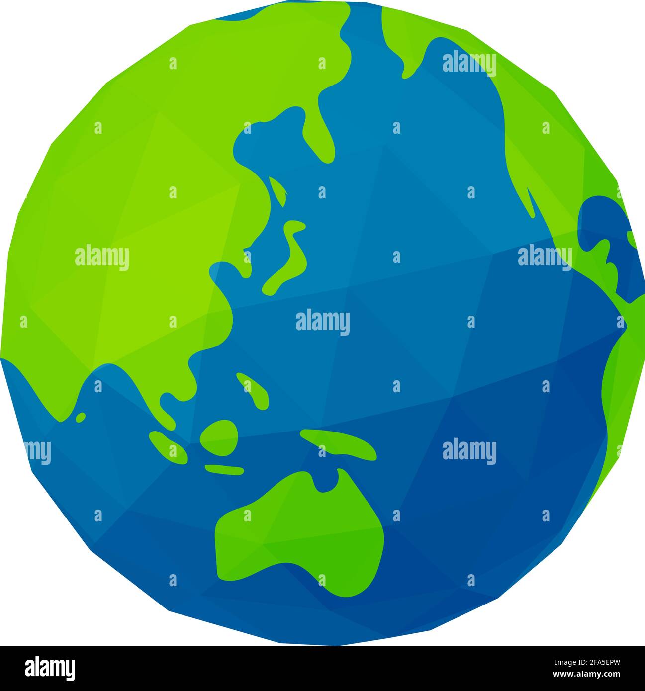 Vector world globe triangular map Cut Out Stock Images & Pictures - Alamy