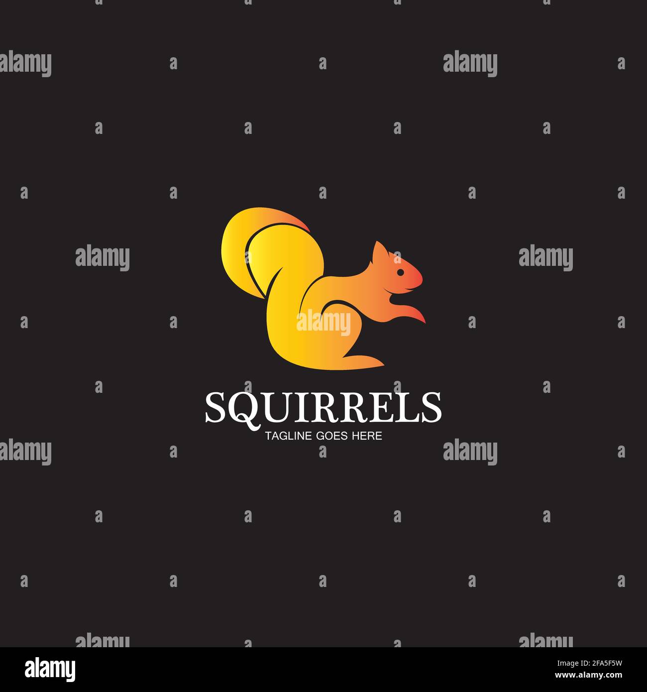 creative squirrel animal logo design icon symbol illustration-vector Stock Vector Image & Art ...