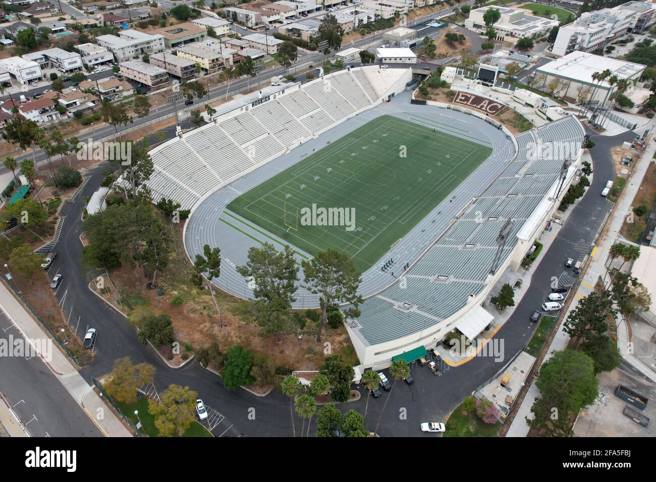 An aerial view of Weingart Stadium (formerly ELAC Stadium) on the ...