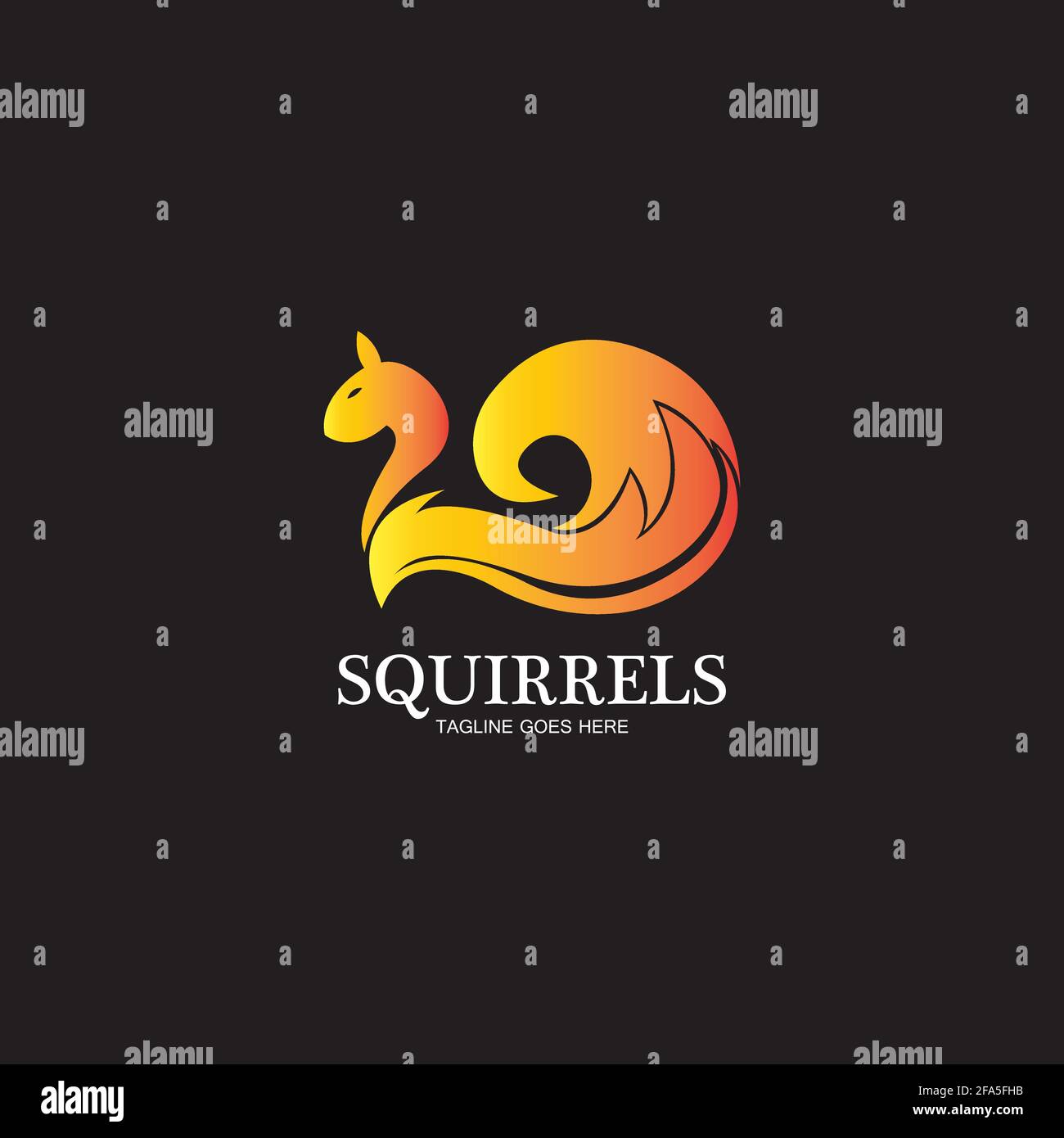 creative squirrel animal logo design icon symbol illustration-vector ...