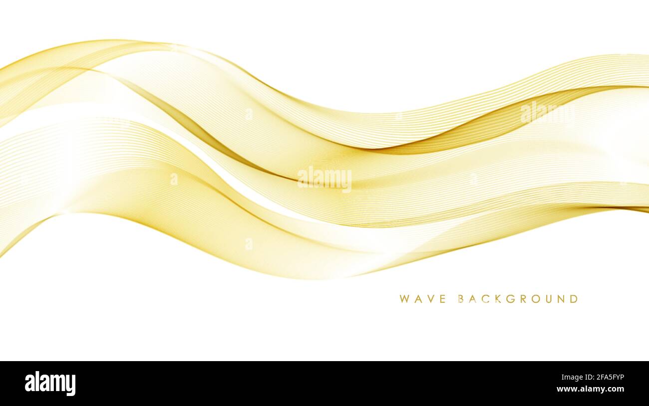 Vector abstract colorful flowing gold wave lines isolated on white ...