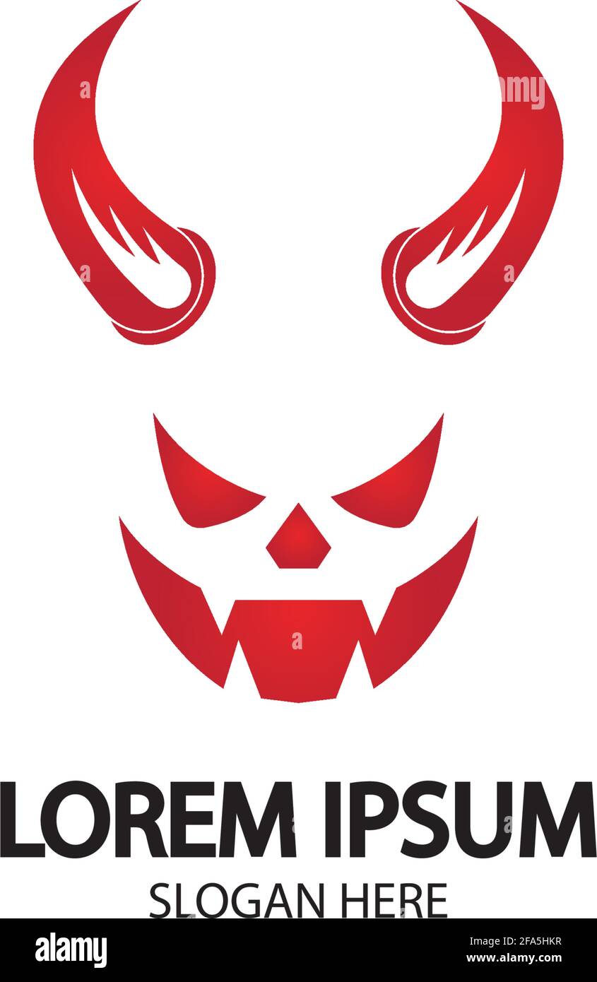 Devil logo vector icon template Stock Vector Image & Art - Alamy