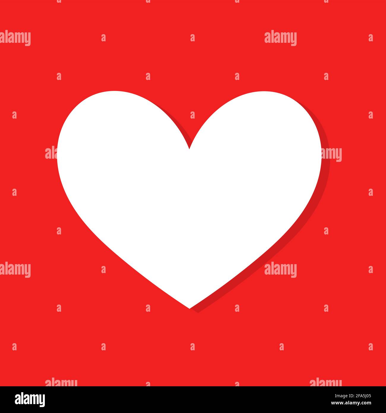 White heart on red background illustration Stock Vector Image & Art - Alamy