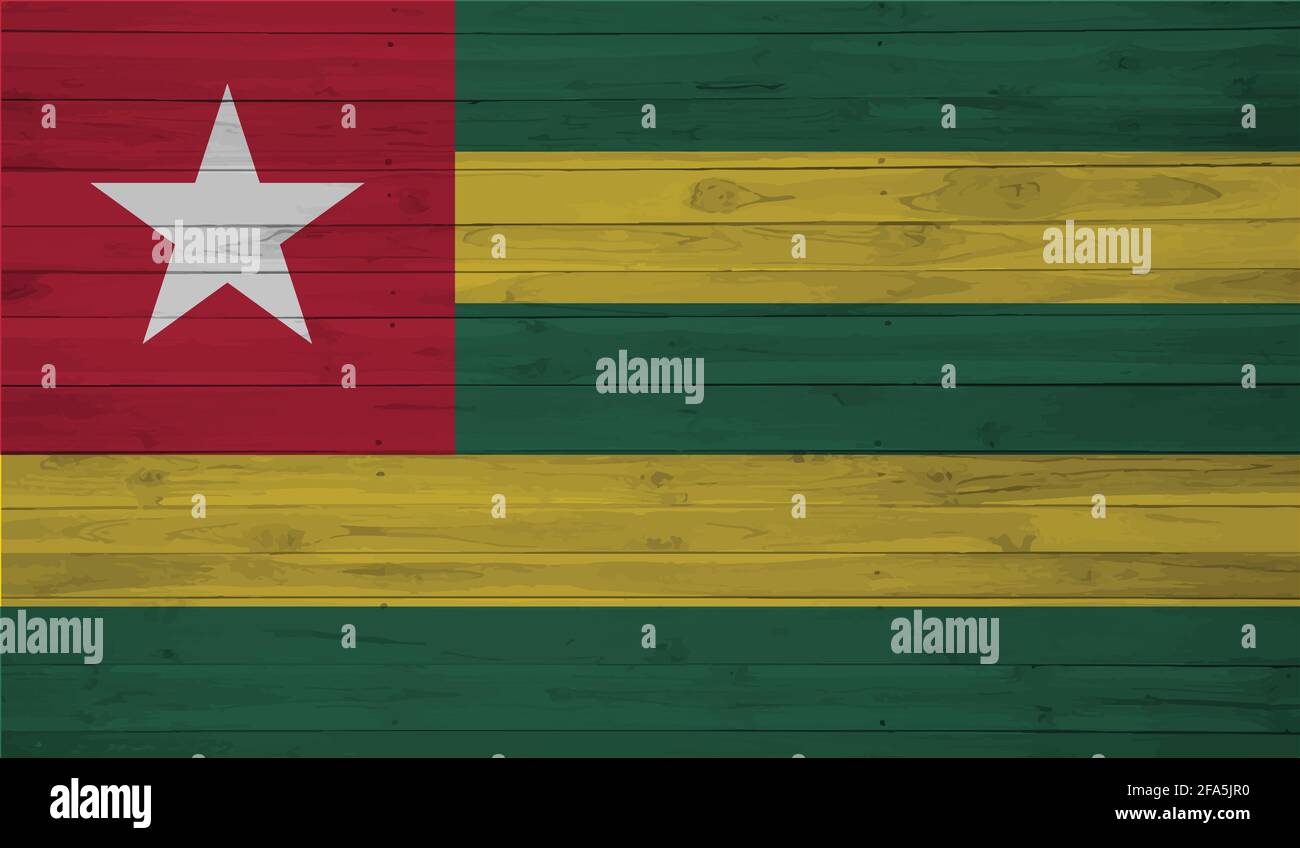 Togo flag with waving grunge texture. Vector background Stock Vector ...