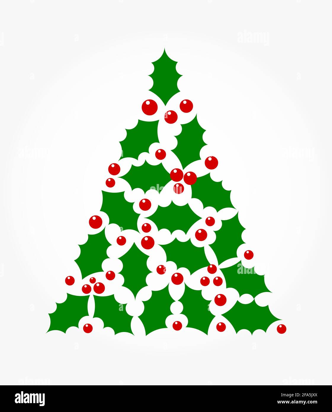 Christmas tree shape holly berry illustration Stock Vector Image & Art ...