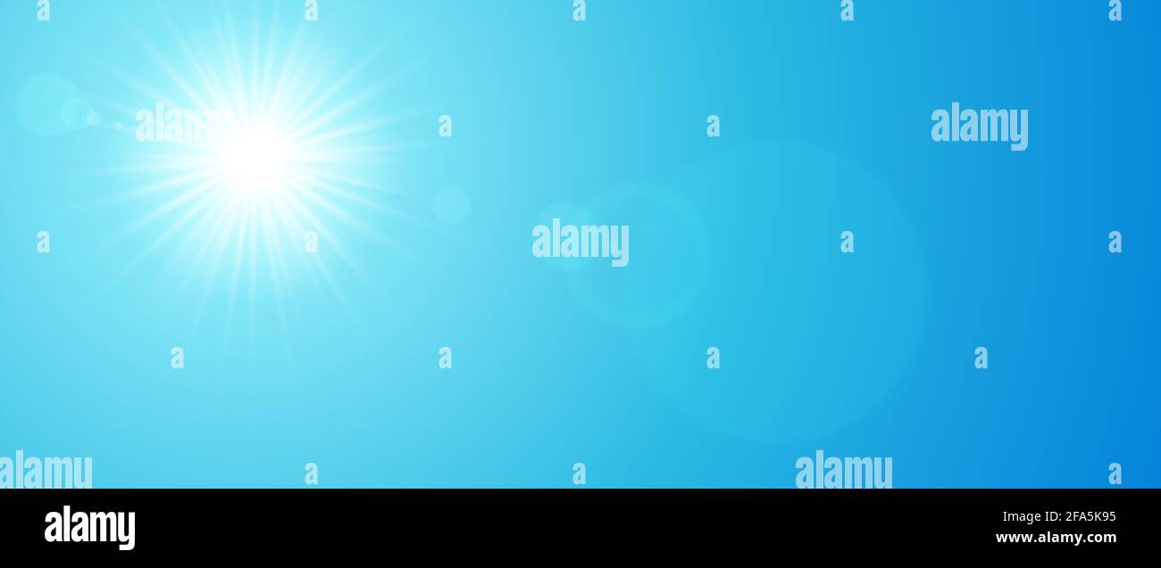The sun was shining during the day time. There is a blue sky background ...