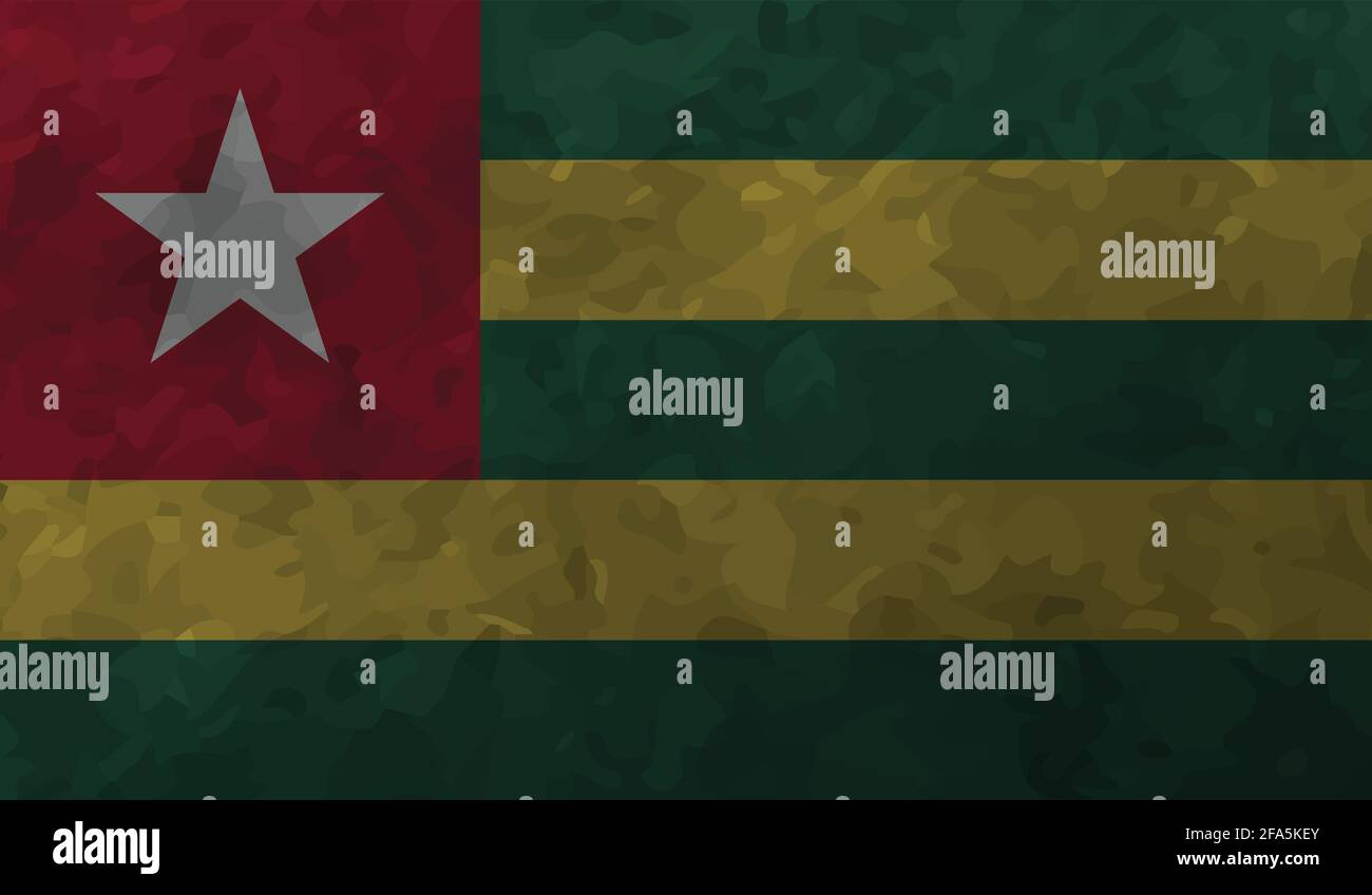 Togo flag with waving grunge texture. Vector background Stock Vector ...