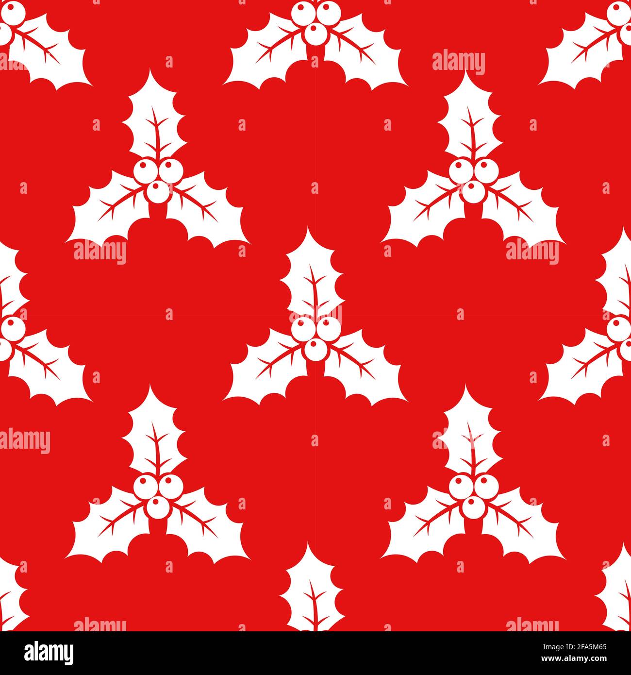 Christmas holly seamless pattern illustration Stock Vector Image & Art ...