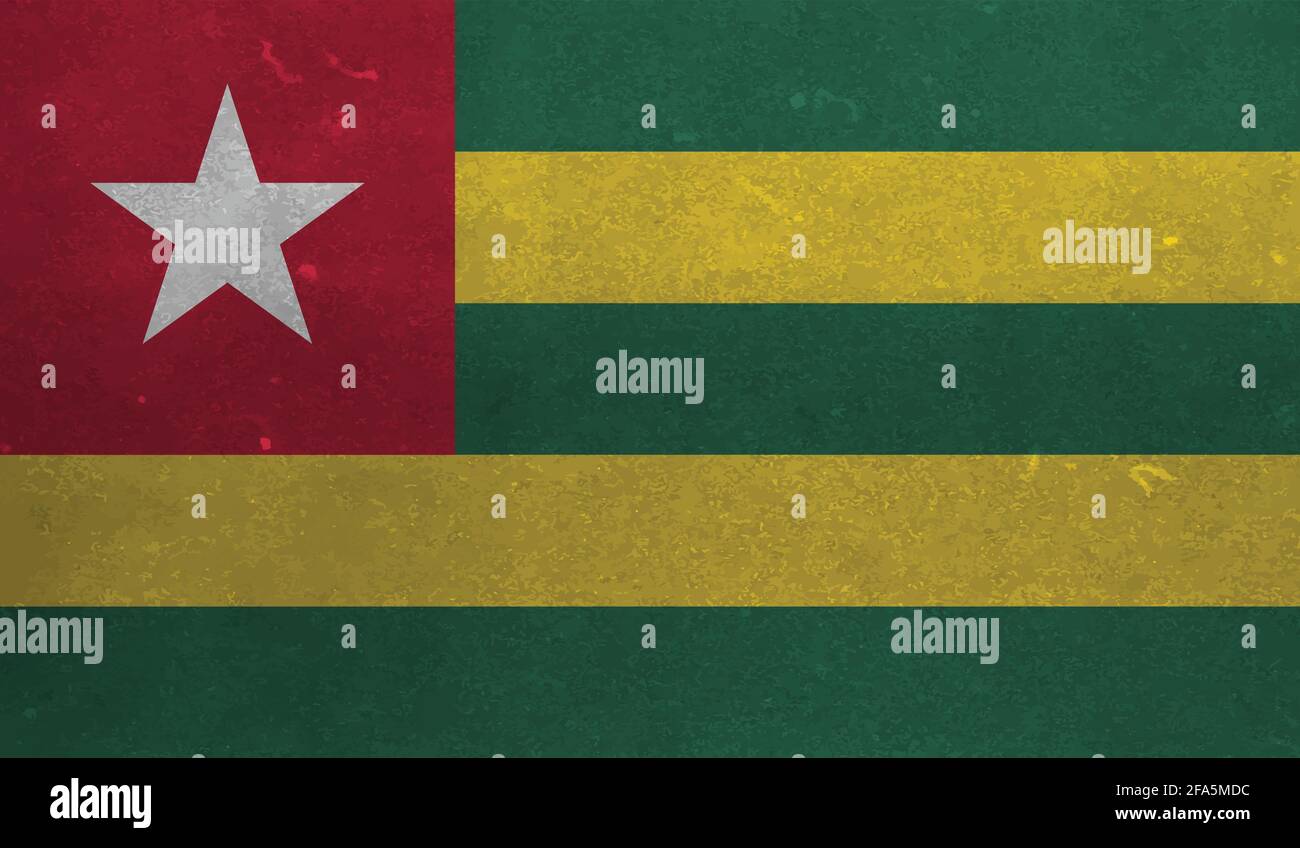Togo flag with waving grunge texture. Vector background Stock Vector ...