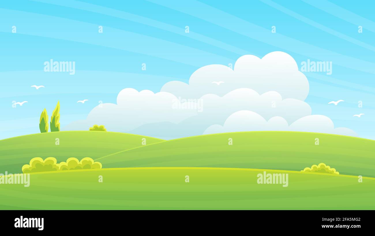 Hills clouds in sunny Stock Vector Images - Alamy