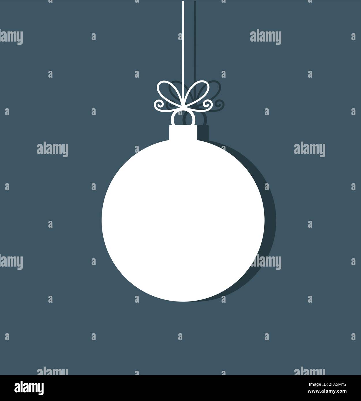 Christmas bauble ornament label illustration on dark blue background ...