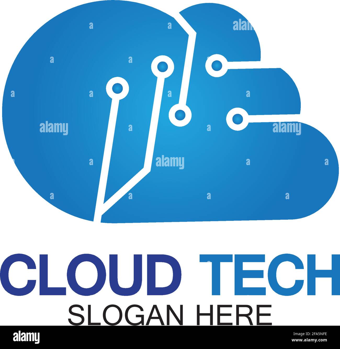Cloud technology logo icon template.Cloud symbol with circuit pattern ...