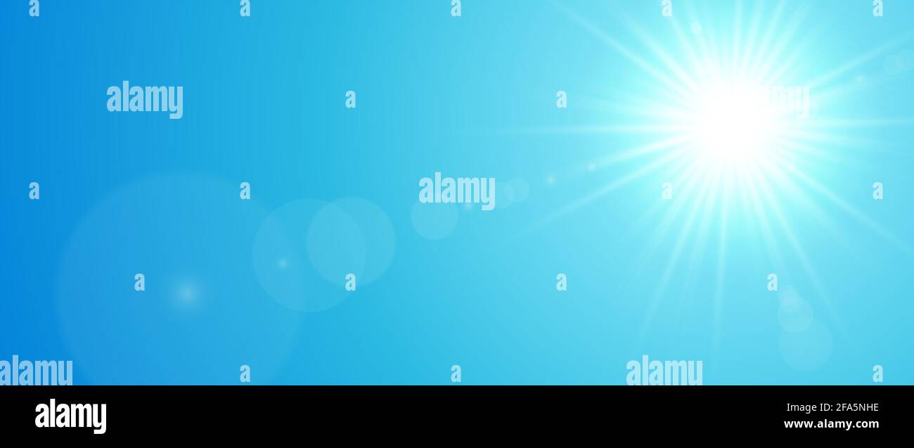 The sun was shining during the day time. There is a blue sky background ...