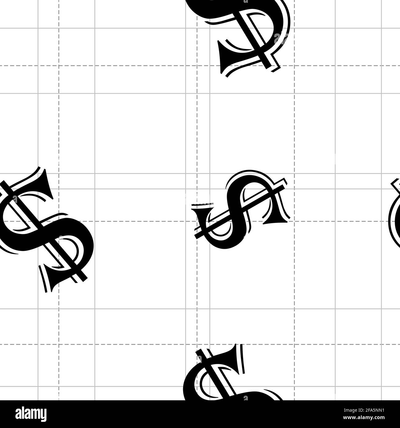 Seamless pattern, black dollar. Editable can be used for web page ...
