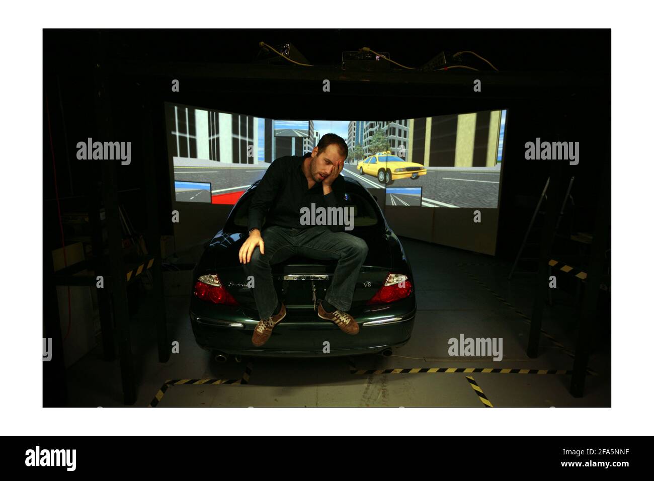 Simon Usborne in a driving simulator the morning after a night of heavy ...