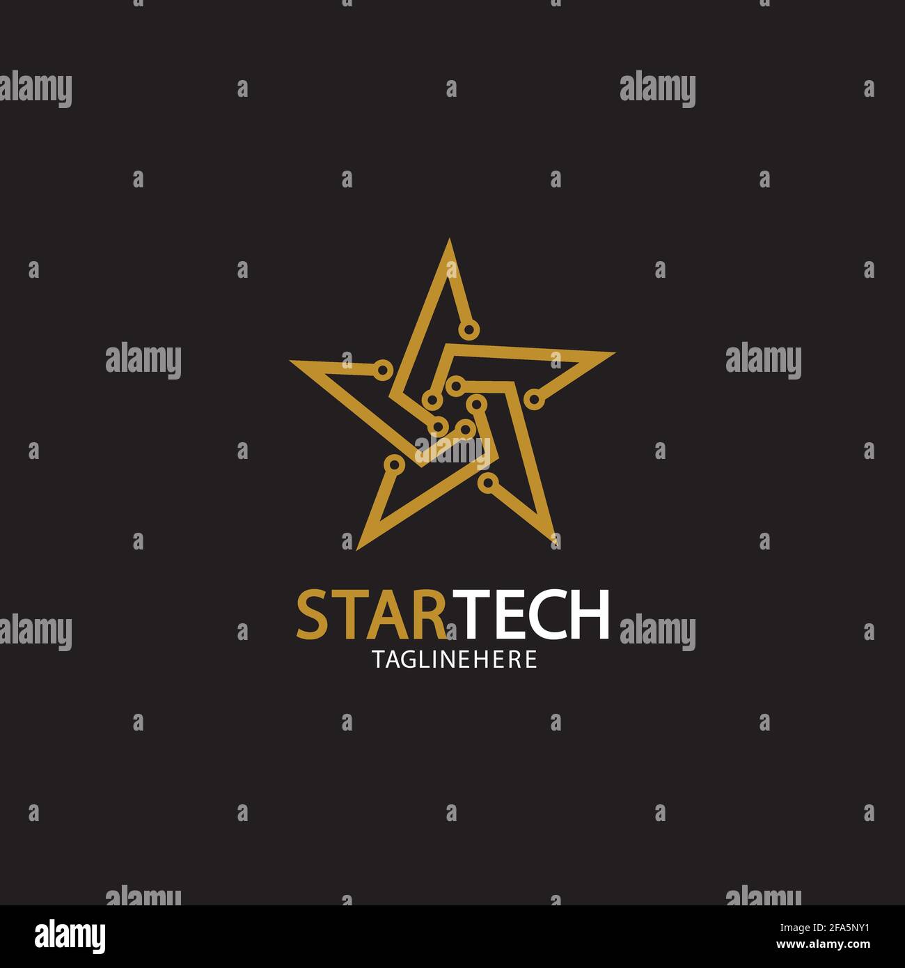 Gold Star Technology logo on black background Stock Vector Image & Art ...
