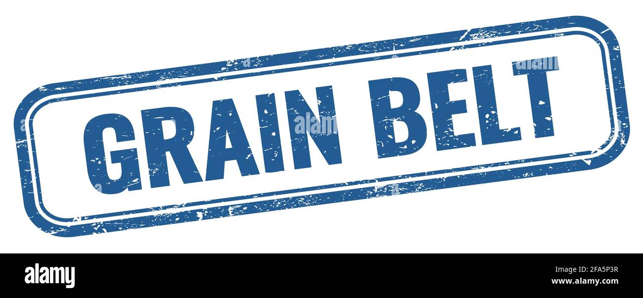 GRAIN BELT text on blue grungy vintage rectangle stamp Stock Photo - Alamy
