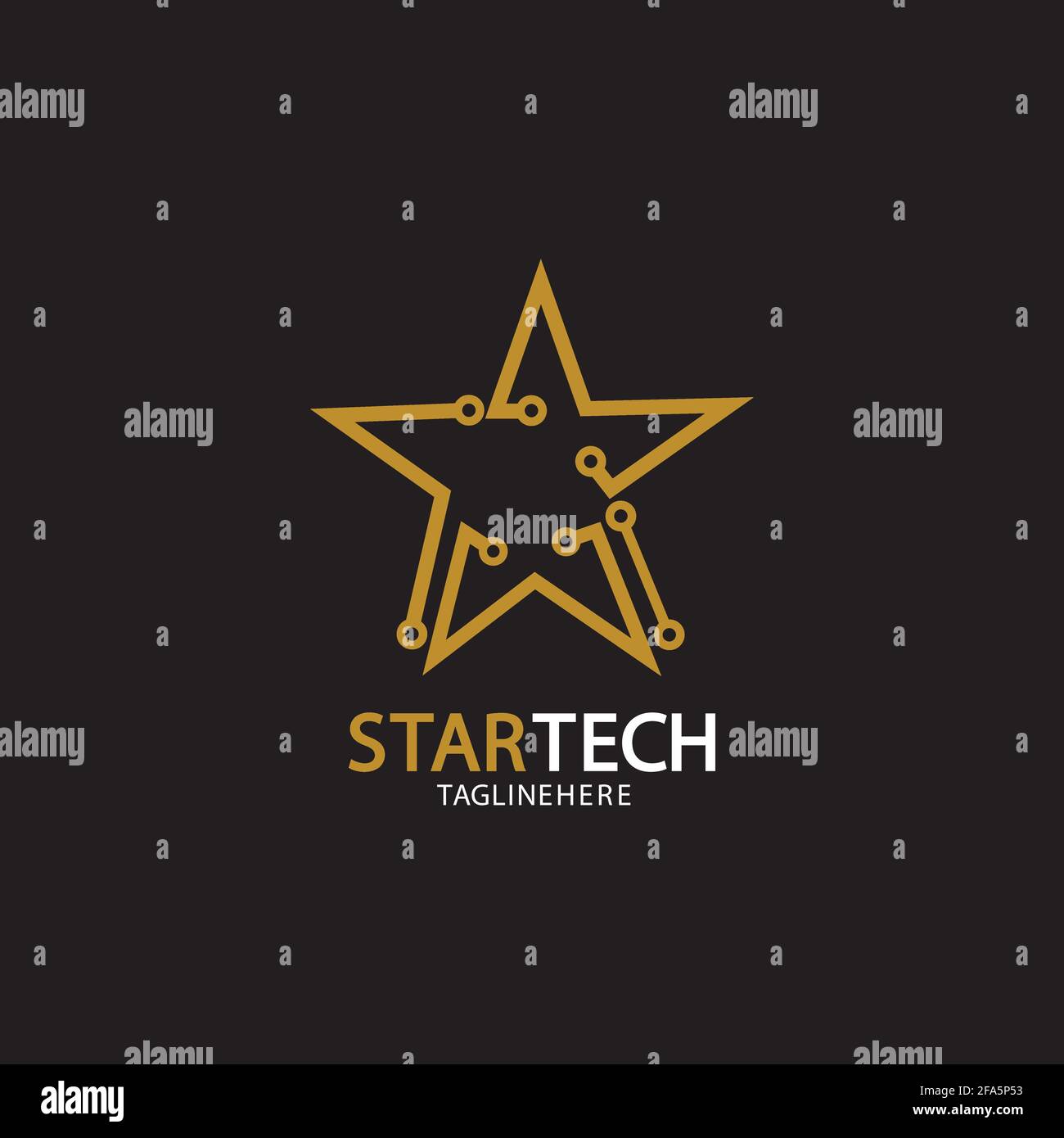 Gold Star Technology logo on black background Stock Vector Image & Art ...