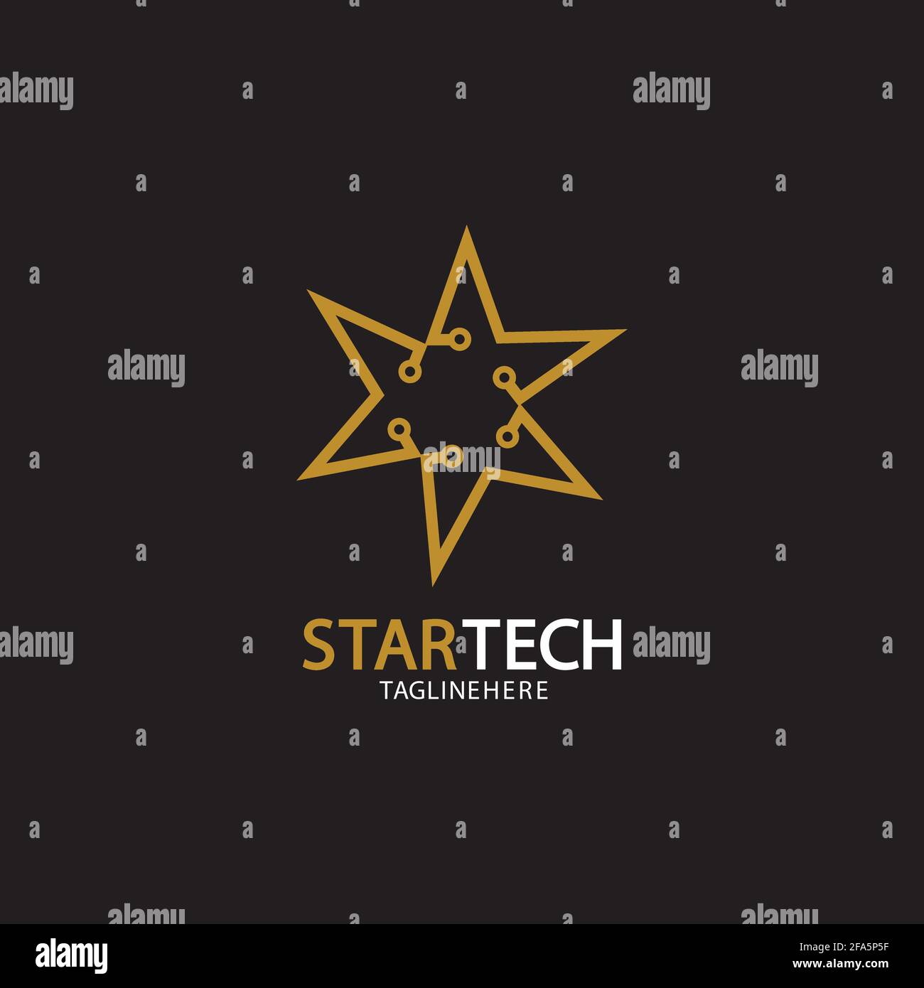 Gold Star Technology logo on black background Stock Vector Image & Art ...
