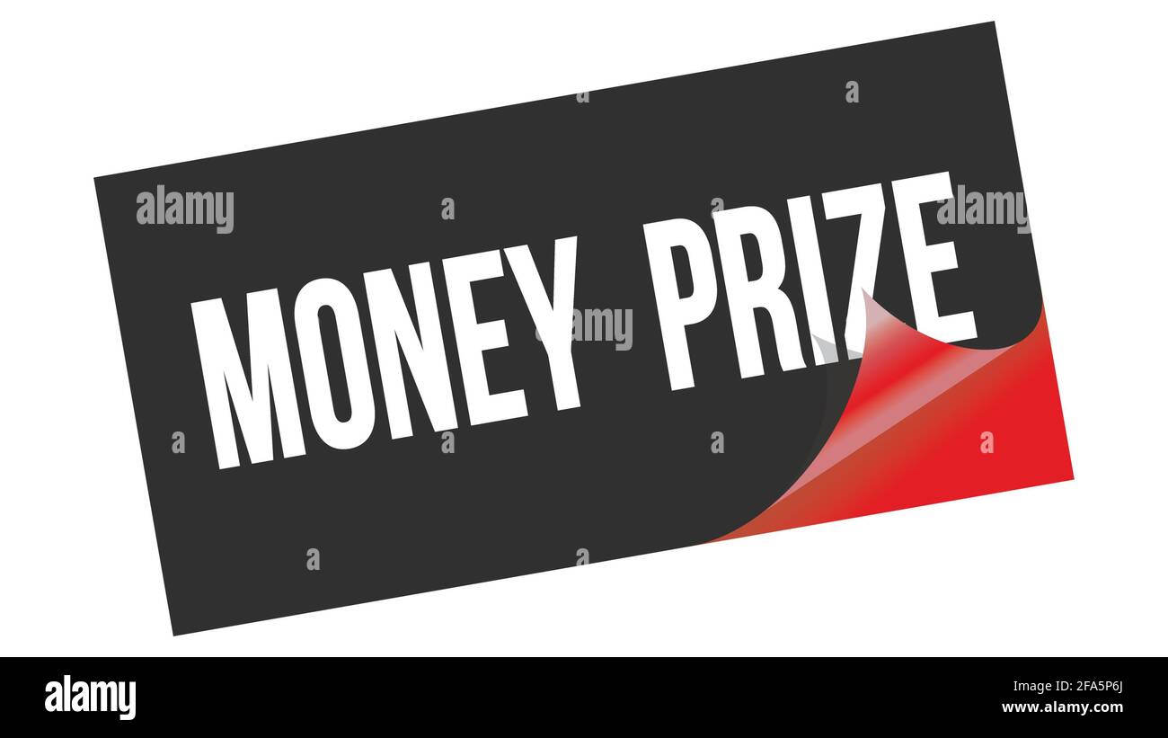 MONEY PRIZE text written on black red sticker stamp Stock Photo - Alamy