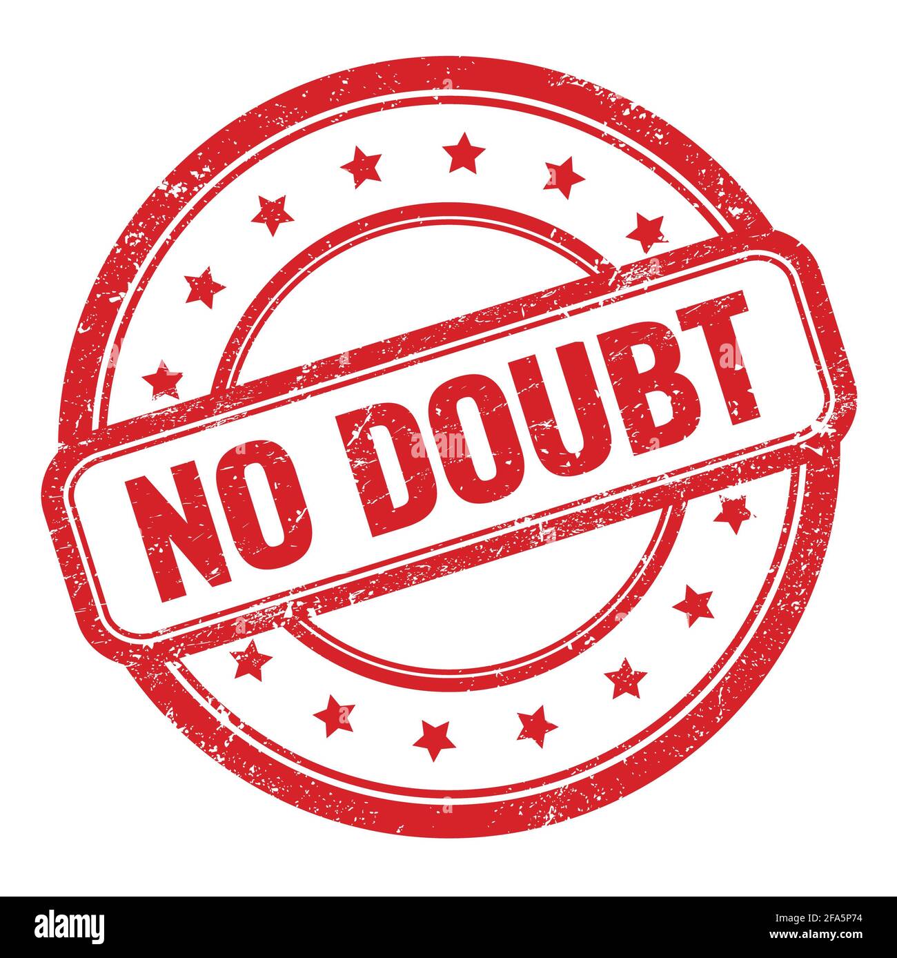 NO DOUBT text on red grungy vintage round rubber stamp Stock Photo - Alamy