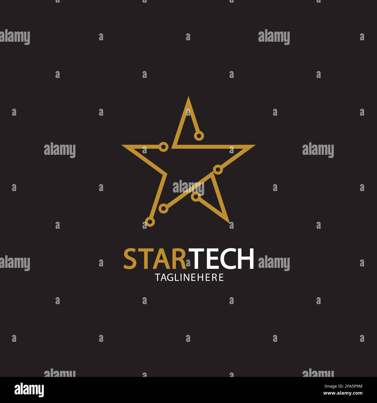 Gold Star Technology logo on black background Stock Vector Image & Art ...