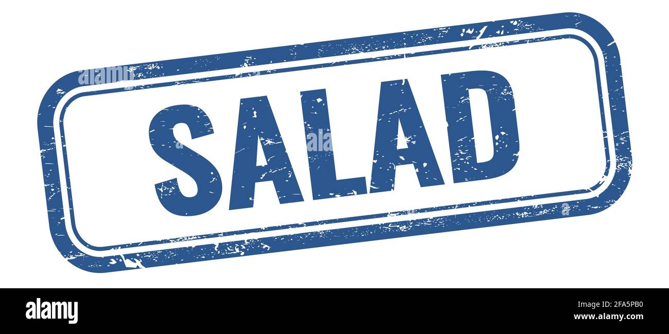 SALAD text on blue grungy vintage rectangle stamp Stock Photo - Alamy