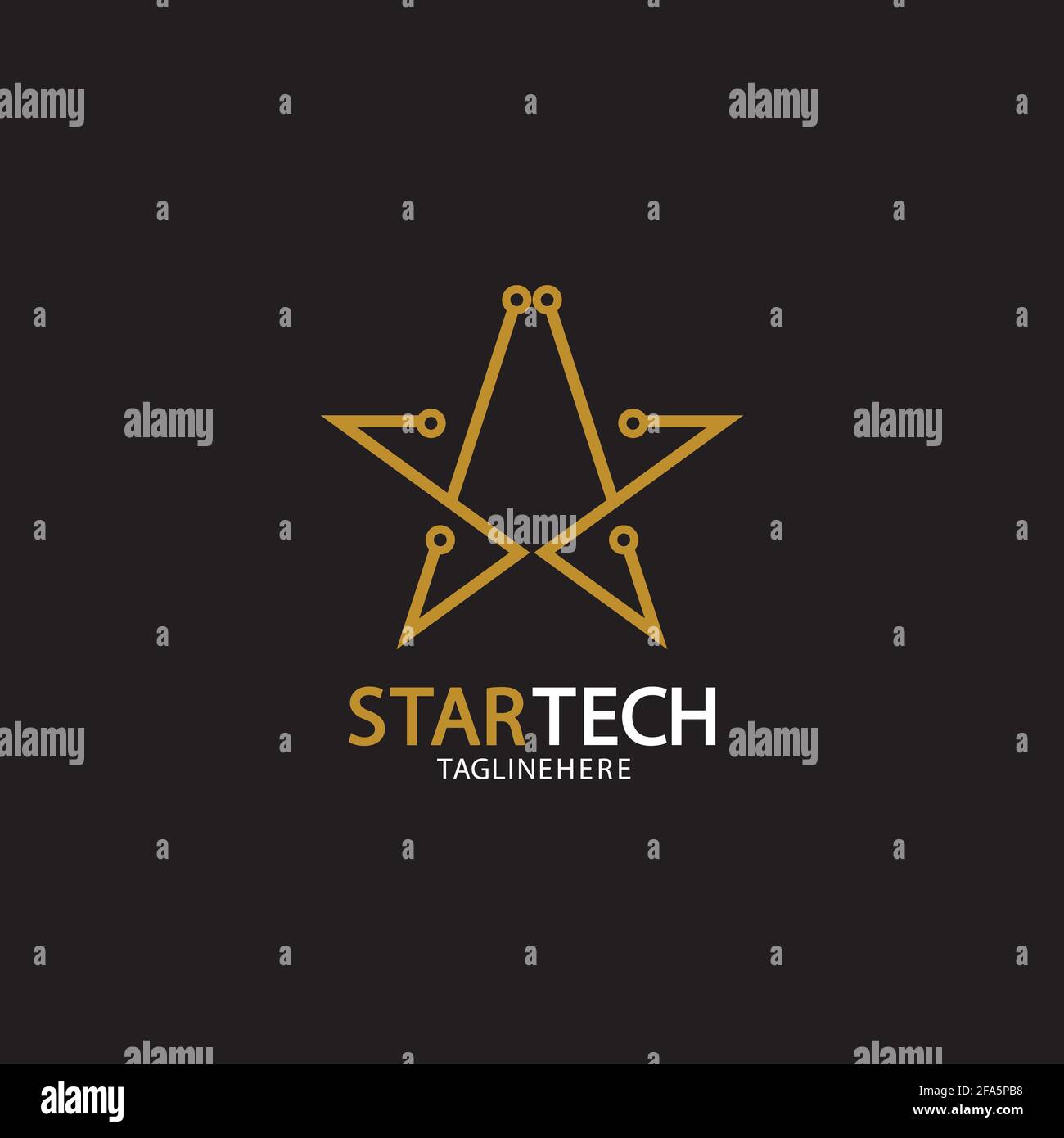 Gold Star Technology logo on black background Stock Vector Image & Art ...