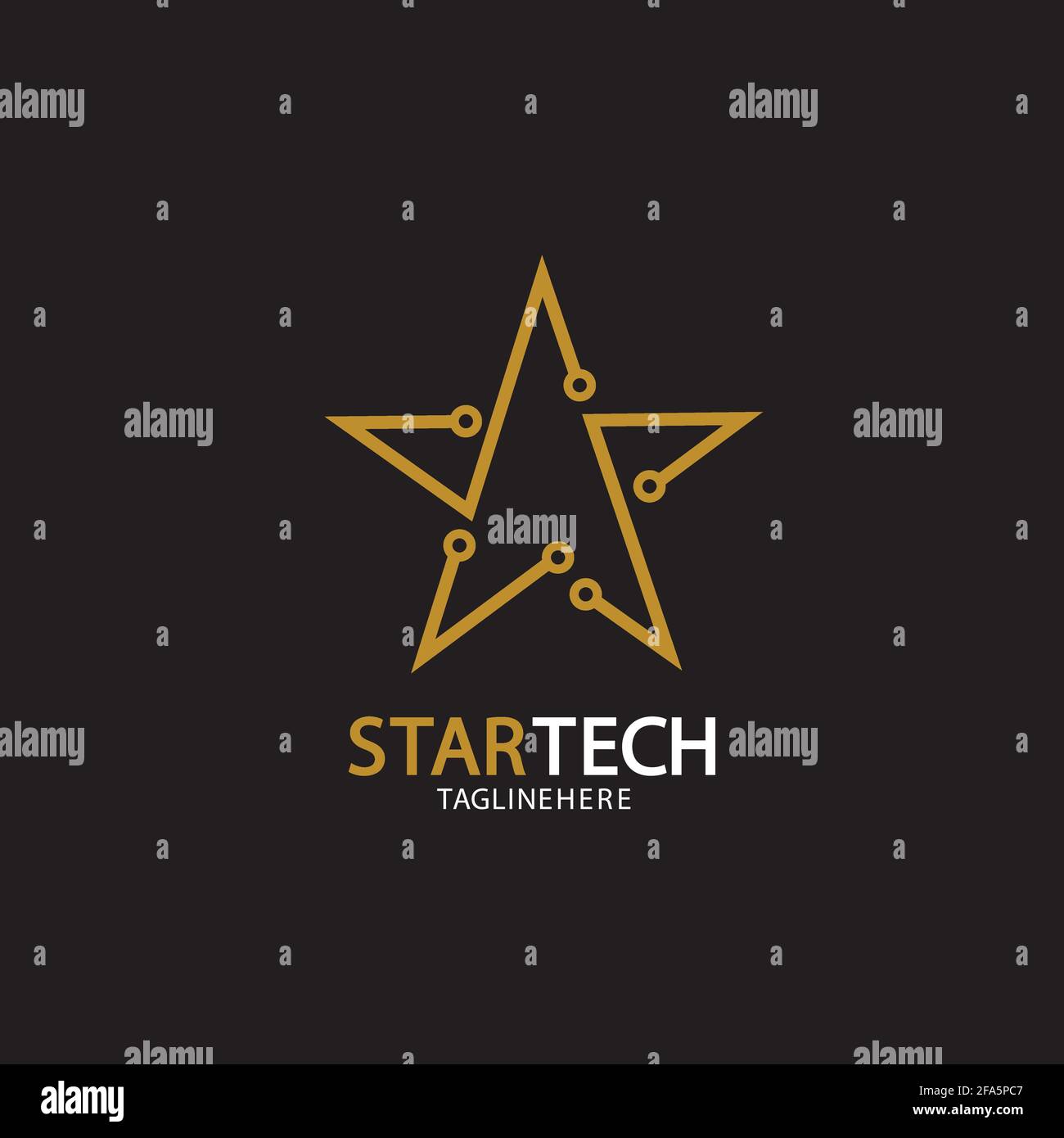 Gold Star Technology logo on black background Stock Vector Image & Art ...