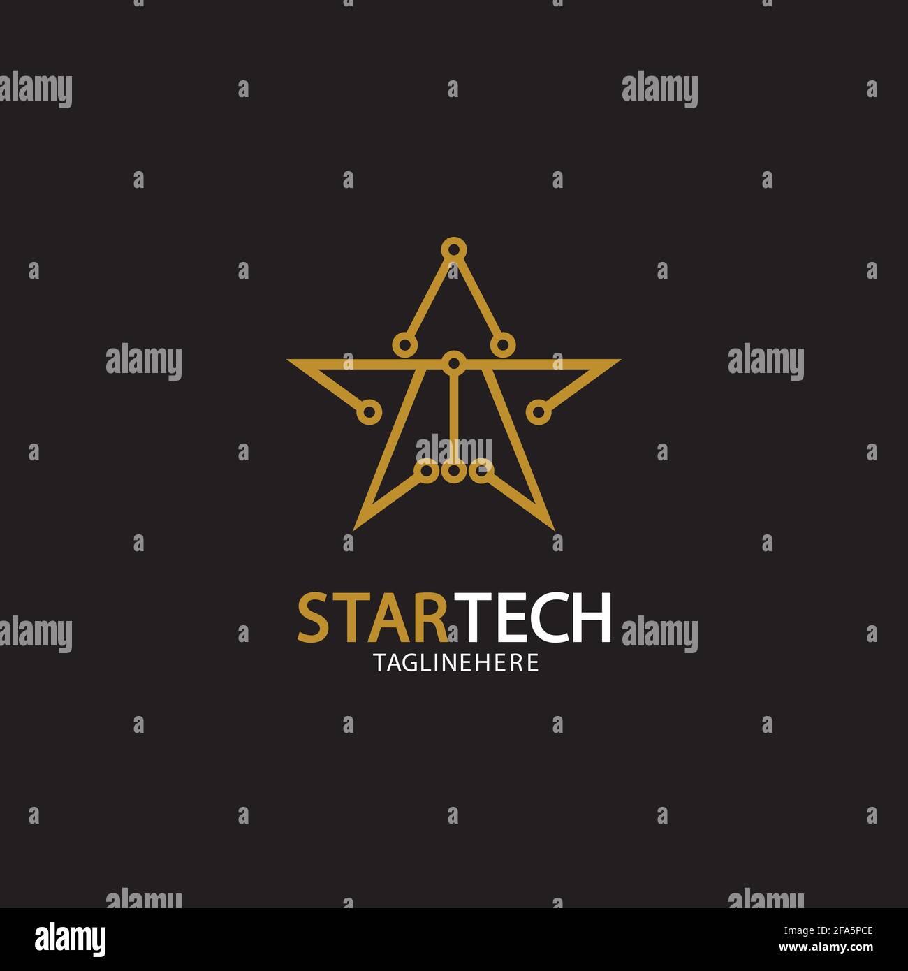 Gold Star Technology logo on black background Stock Vector Image & Art ...