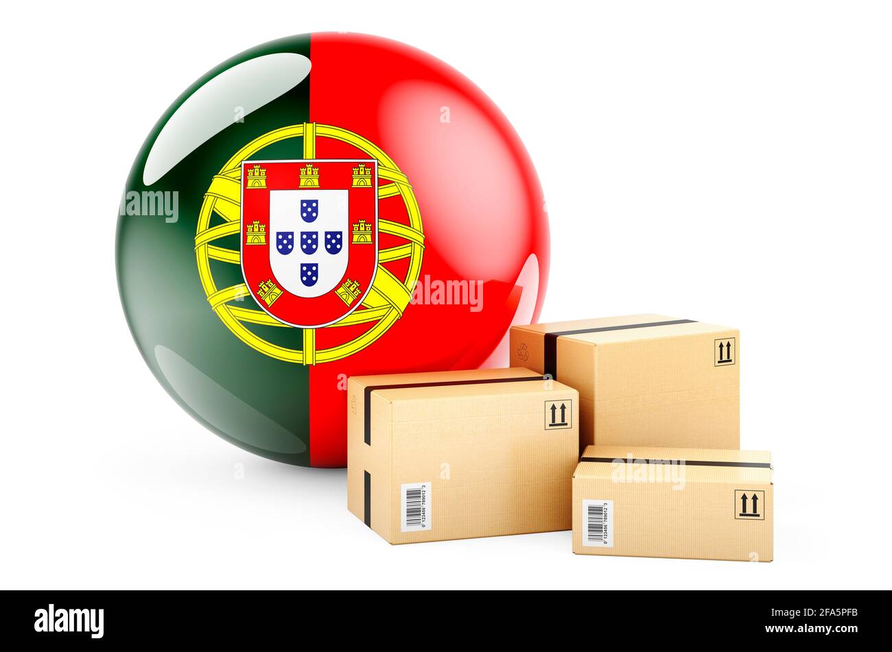 Parcels with Portuguese flag. Shipping and delivery in Portugal ...