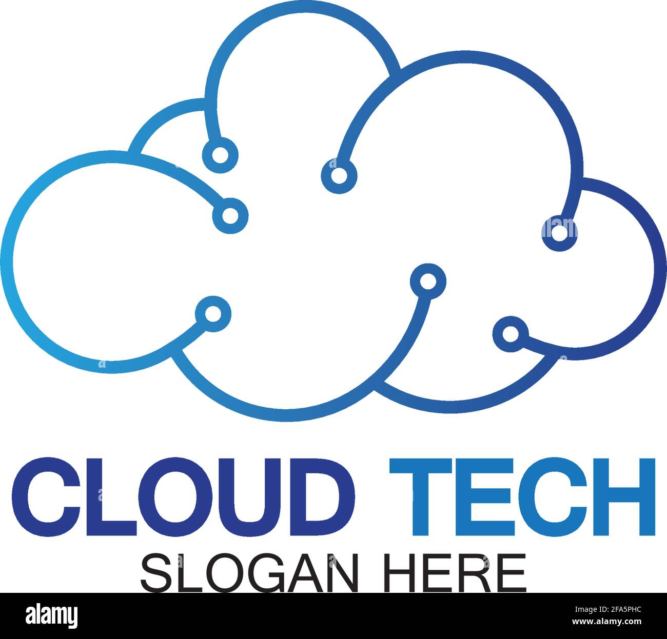 Cloud technology logo icon template.Cloud symbol with circuit pattern ...