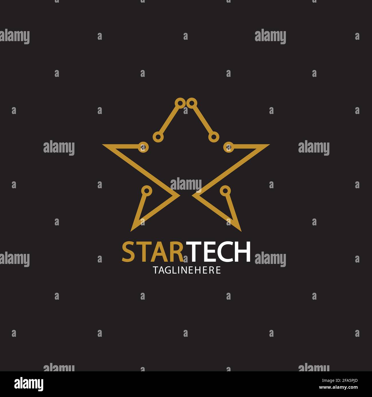 Gold Star Technology logo on black background Stock Vector Image & Art ...