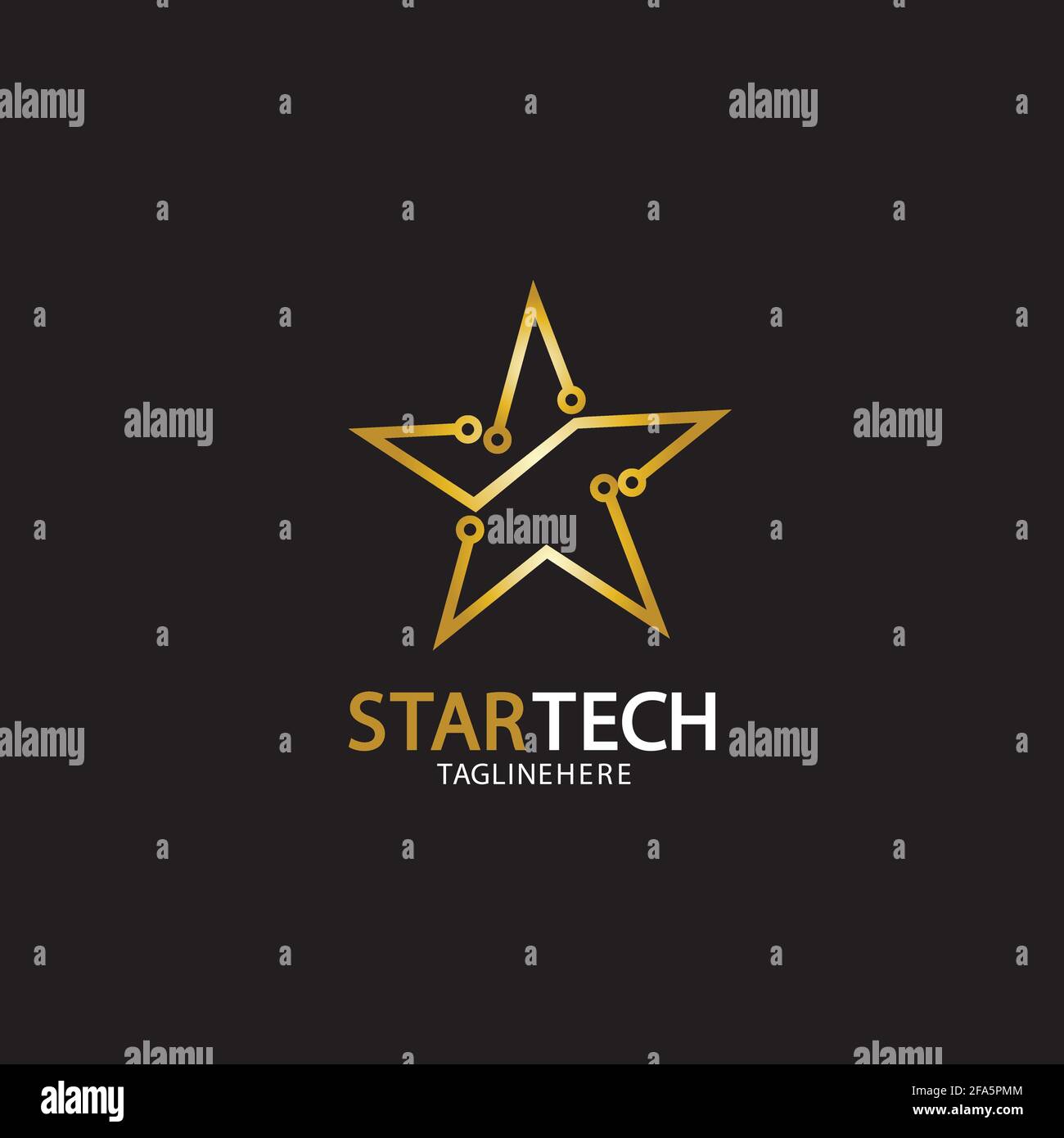 Gold Star Technology logo on black background Stock Vector Image & Art ...