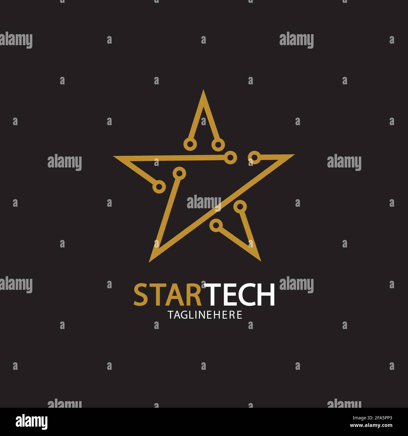 Gold Star Technology logo on black background Stock Vector Image & Art - Alamy