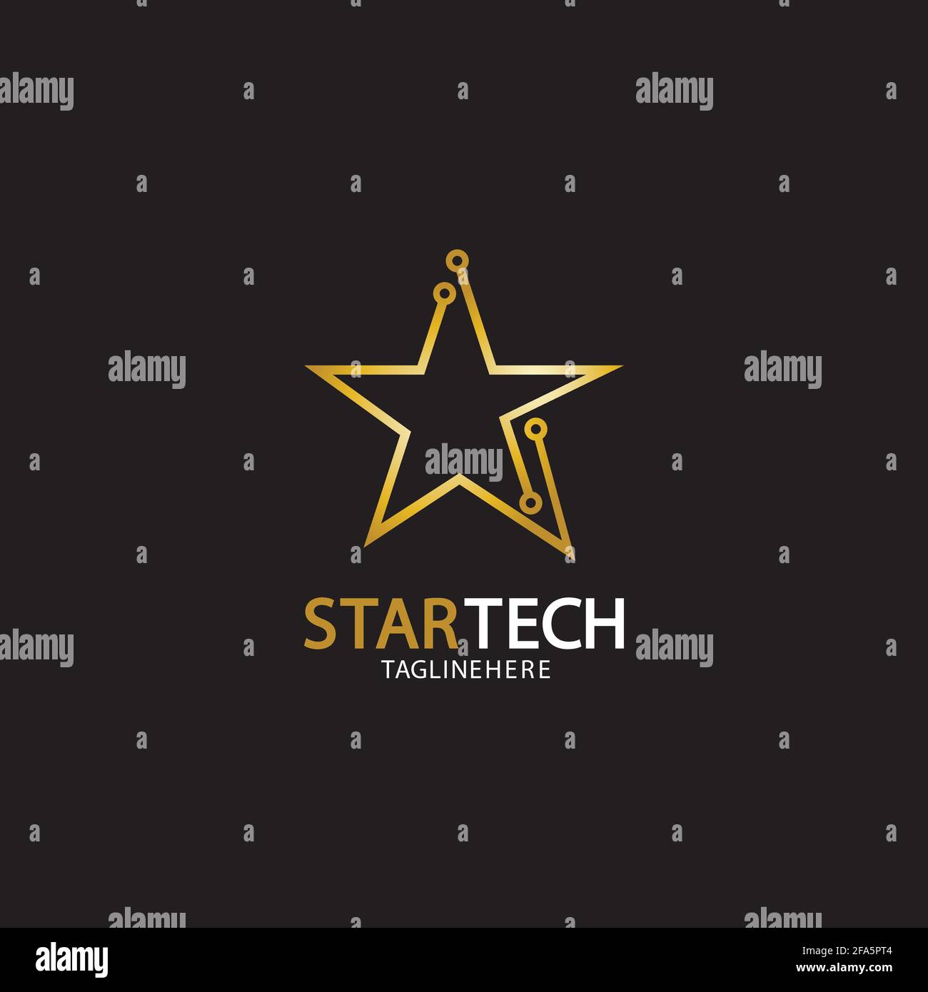 Gold Star Technology logo on black background Stock Vector Image & Art ...